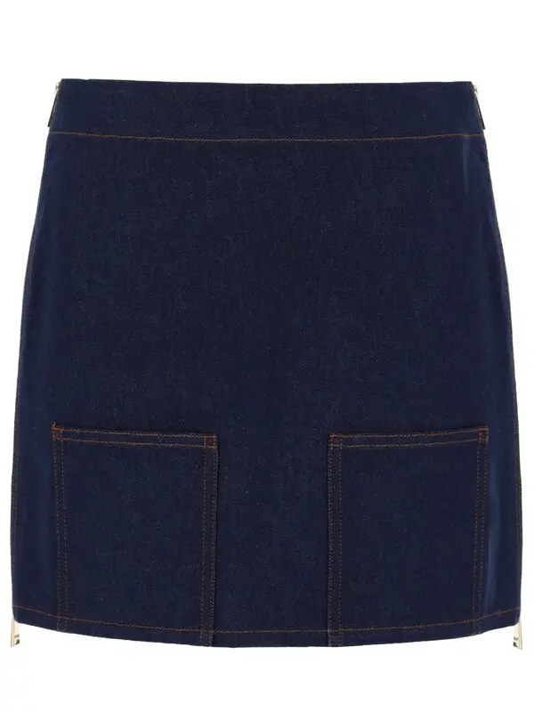 Fendi Gonna Mini In Denim Ff