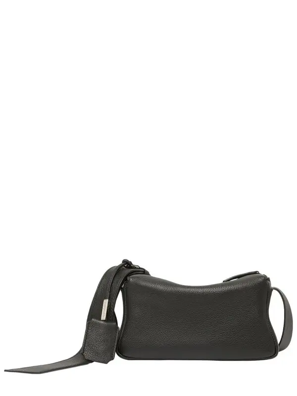Max Mara Leather Shoulder Bag With Logo - Black