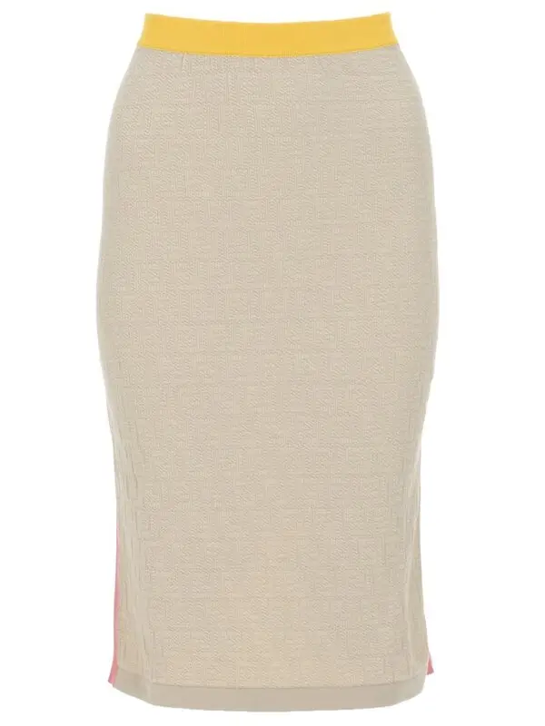 Fendi Cotton And Silk Skirt - Cream