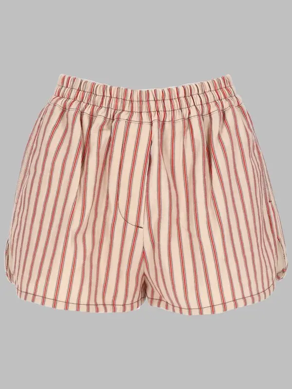 Fendi Shorts In Denim Ff A Righe - Cream