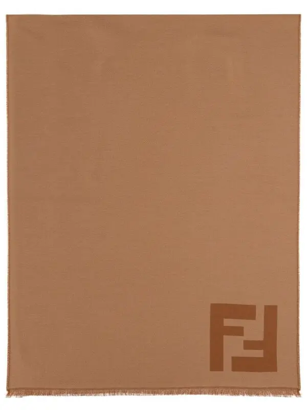 Fendi Virgin Wool Scarf - Cream