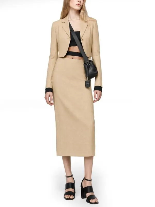 Max Mara Linen Diagonal Crop Jacket - Cream