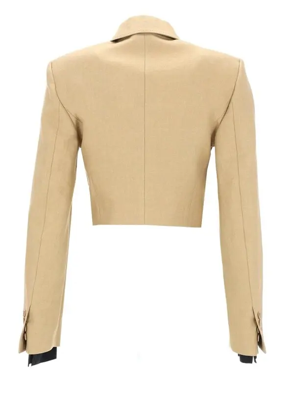 Max Mara Linen Diagonal Crop Jacket - Cream