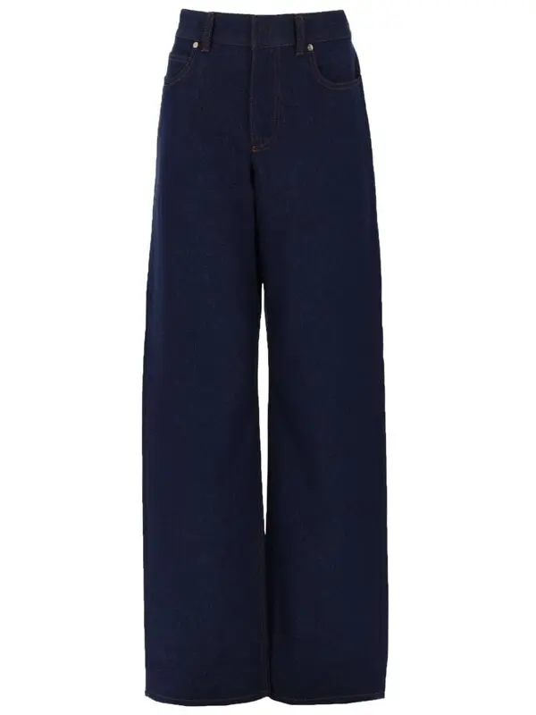 Fendi Wide Leg Denim Trousers - Blue
