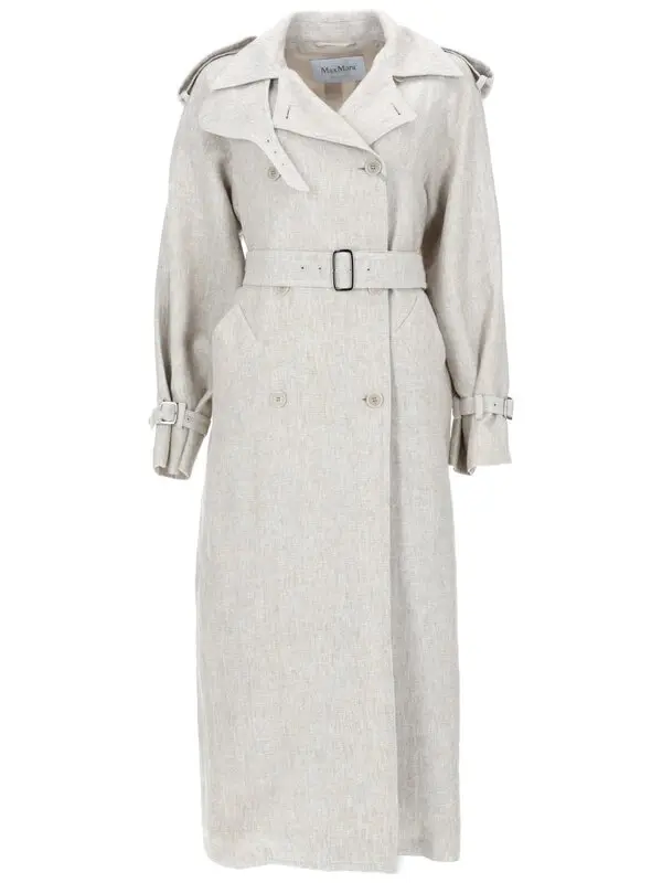Max Mara Linen Double-breasted Trench Coat