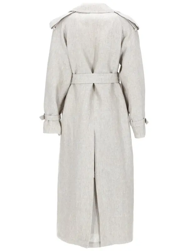 Max Mara Linen Double-breasted Trench Coat