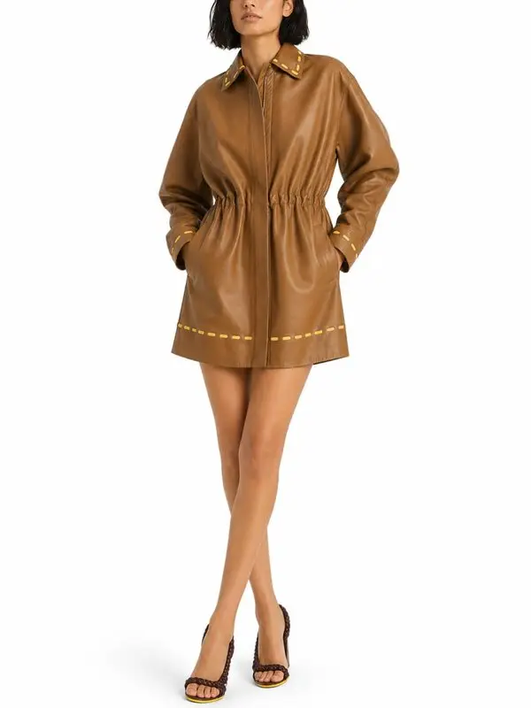 Fendi Deer Leather Overcoat