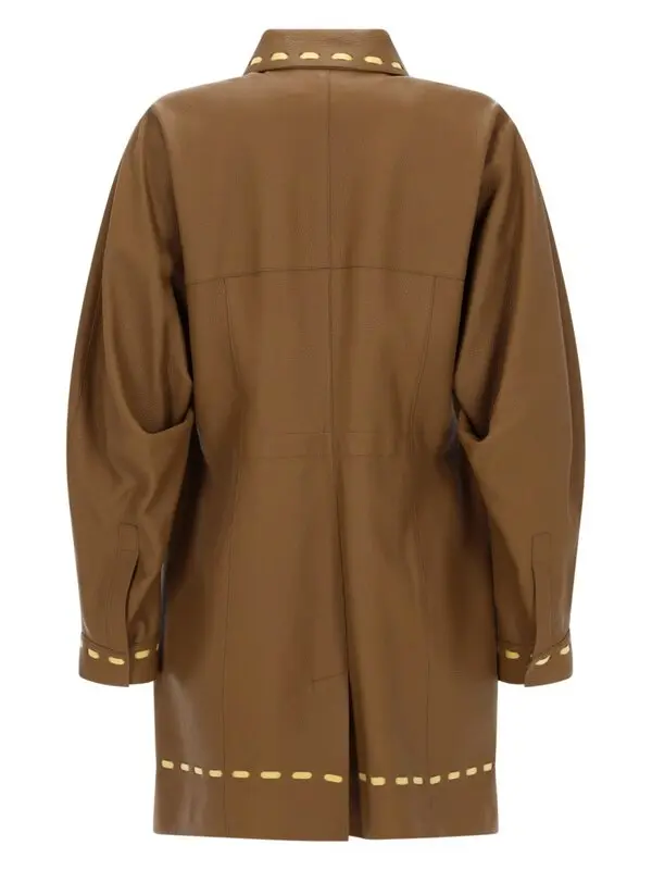 Fendi Deer Leather Overcoat