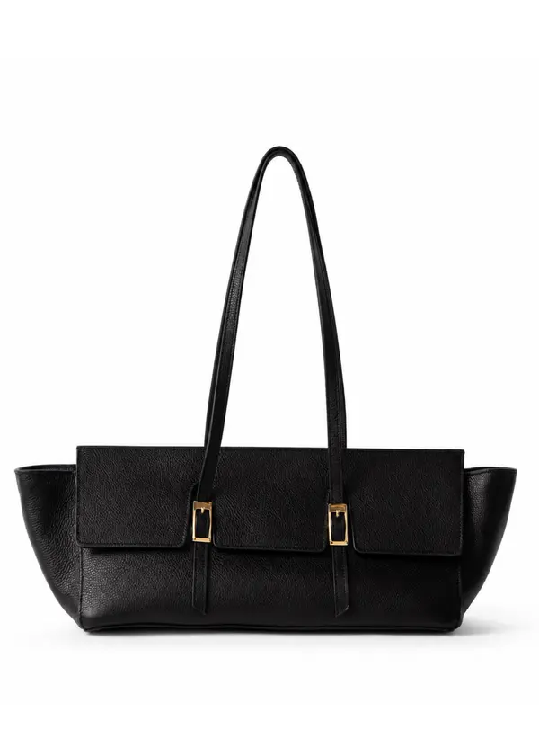 ELLEME Le Bateau Large Pebbled Leather - Black