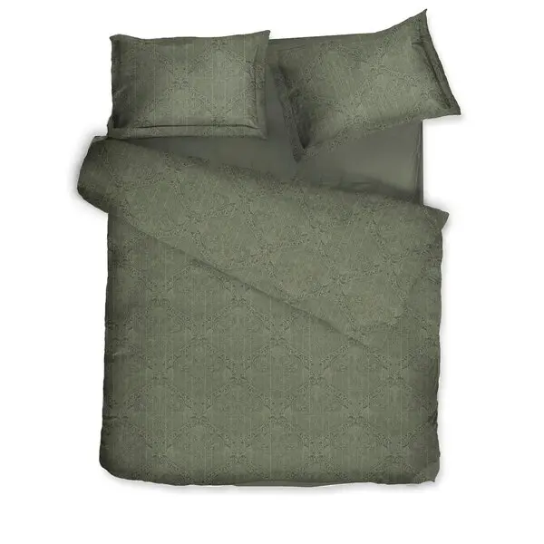 DECOFLUX HOME Sateen Bed Linen Set Paisley Forest - Green