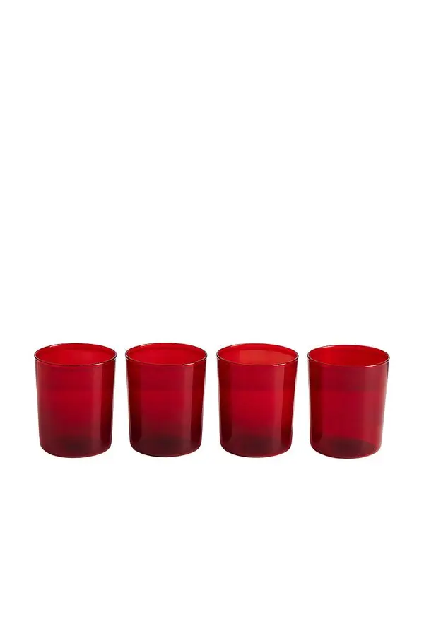 MAISON BALZAC Large Gobelets Set Of 4 In Red