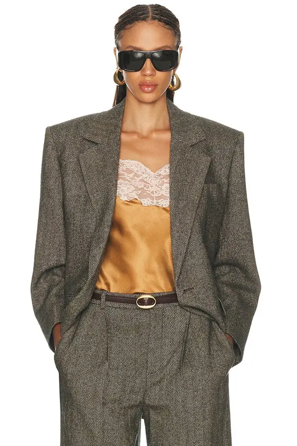 Saint Laurent Wool Jacket In Grey