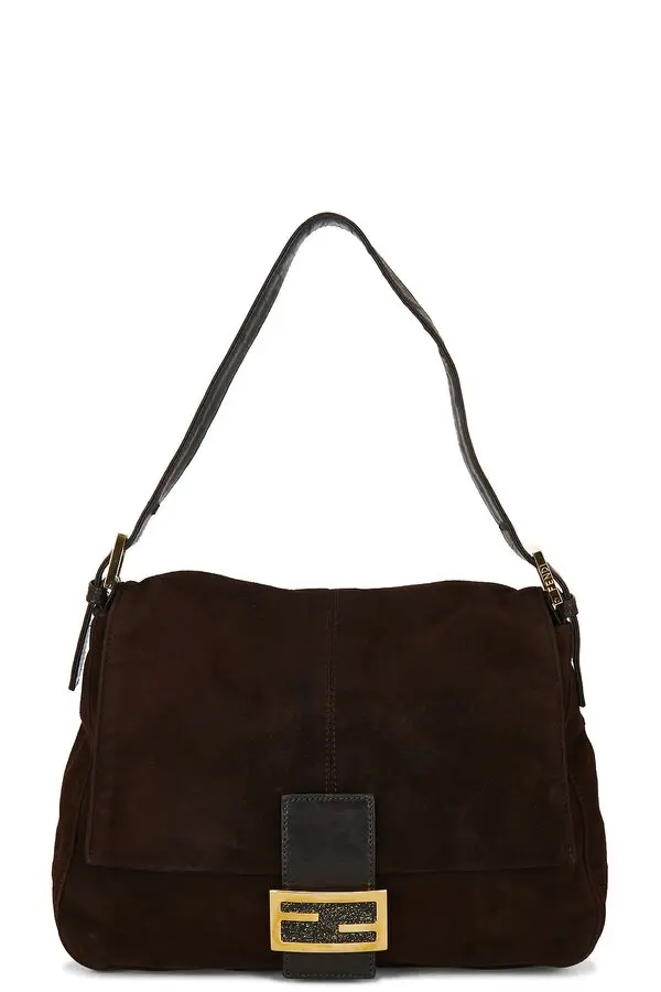 Fendi Suede Mama Baguette Shoulder Bag