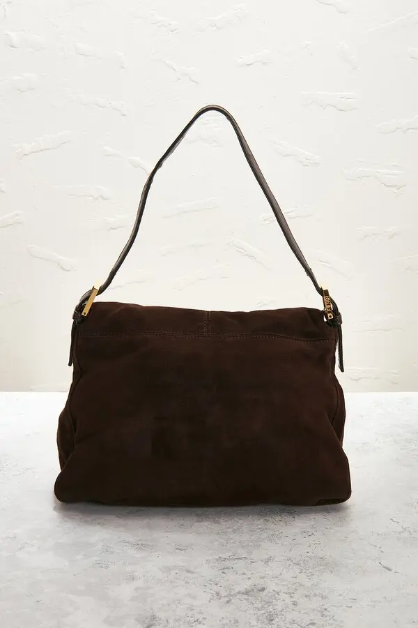 Fendi Suede Mama Baguette Shoulder Bag