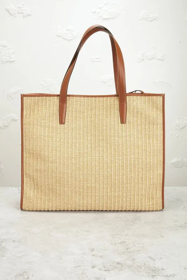 Celine Raffia Cabas Tote Bag