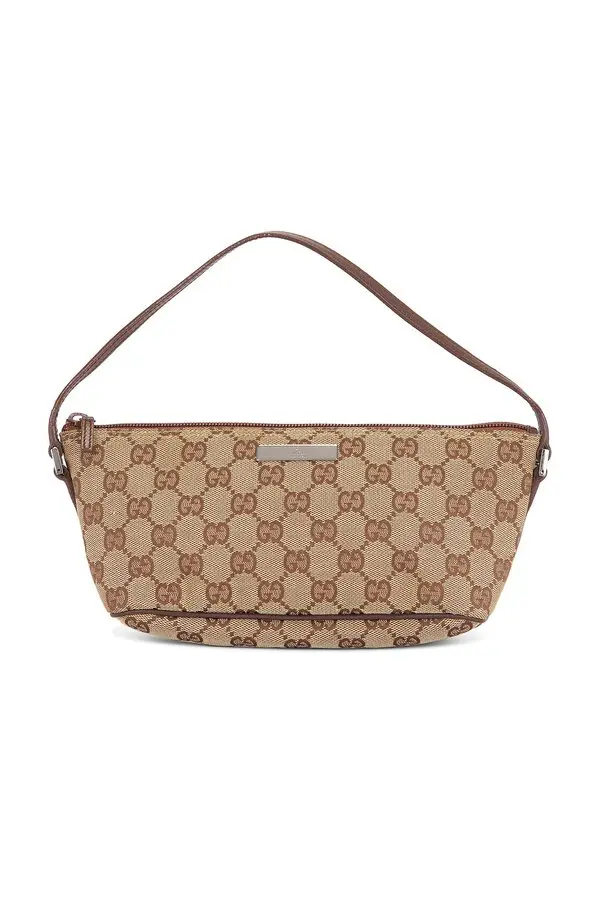 Gucci Gg Boat Pochette Shoulder Bag - Brown