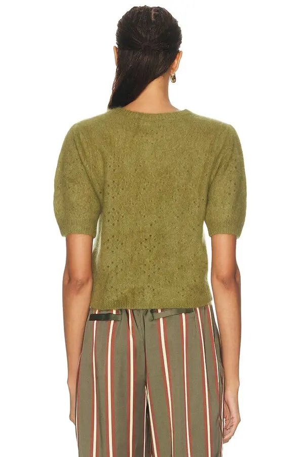 FRAME The Cashmere Airy Cardigen In Olive