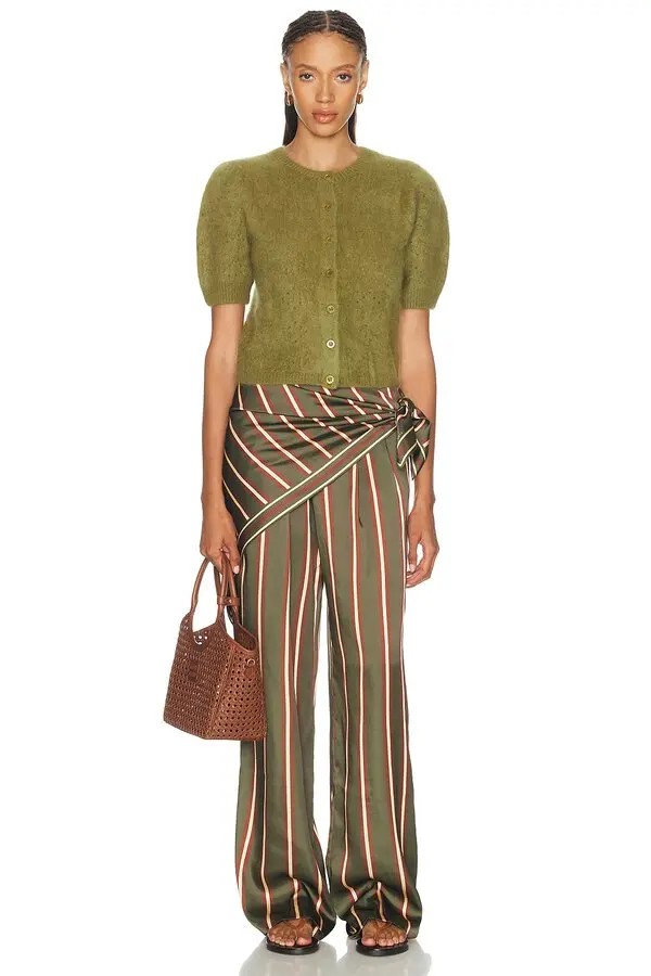 FRAME The Cashmere Airy Cardigen In Olive