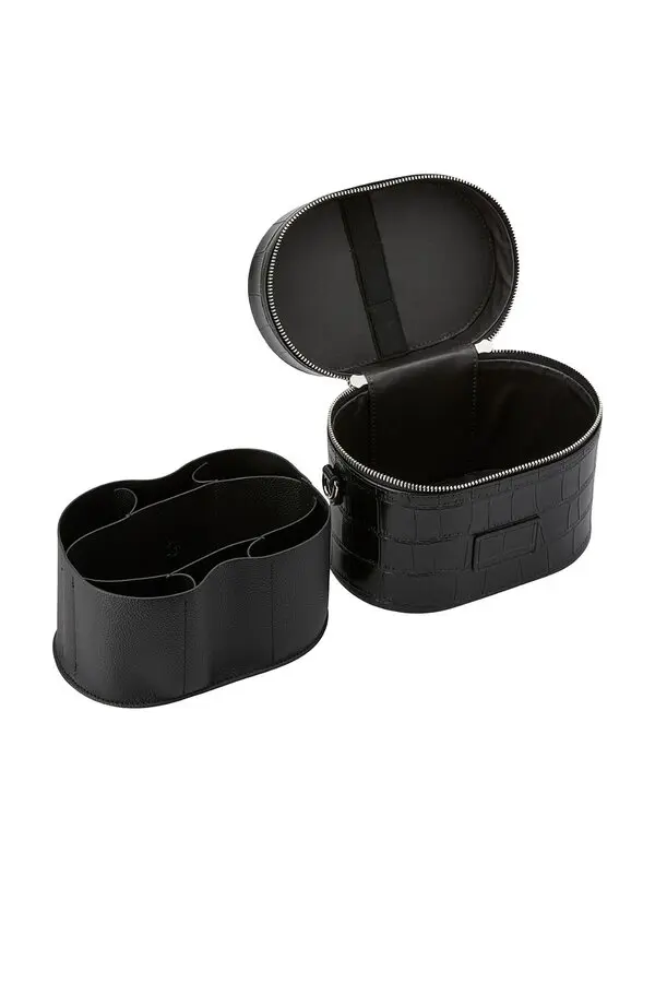 ETOILE COLLECTIVE Oval Toiletry Case - Noir Croc
