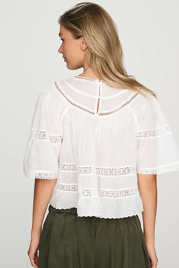 Anthropologie 100% Cotton Tiered Swg Blouse