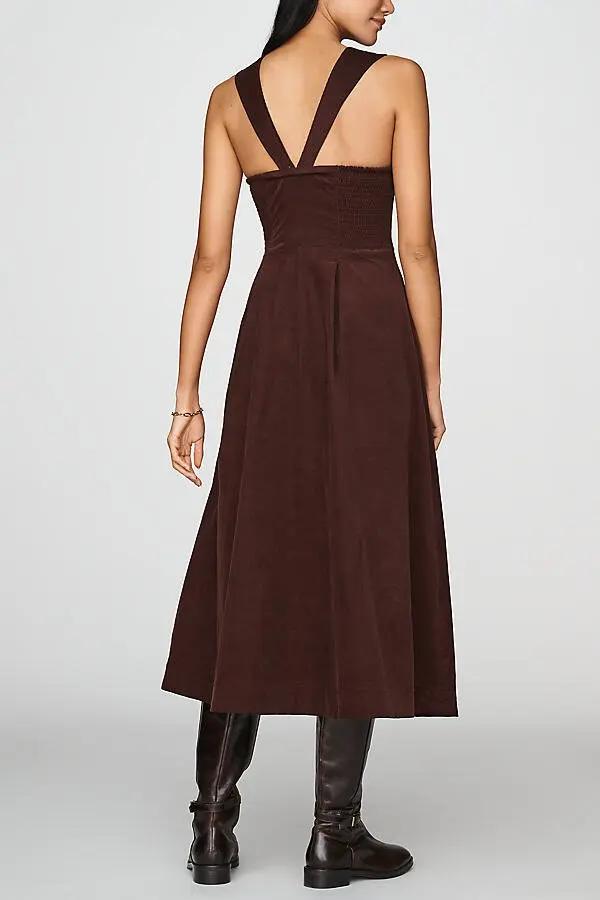 Maeve 100% Cotton Corduroy Midi Dress