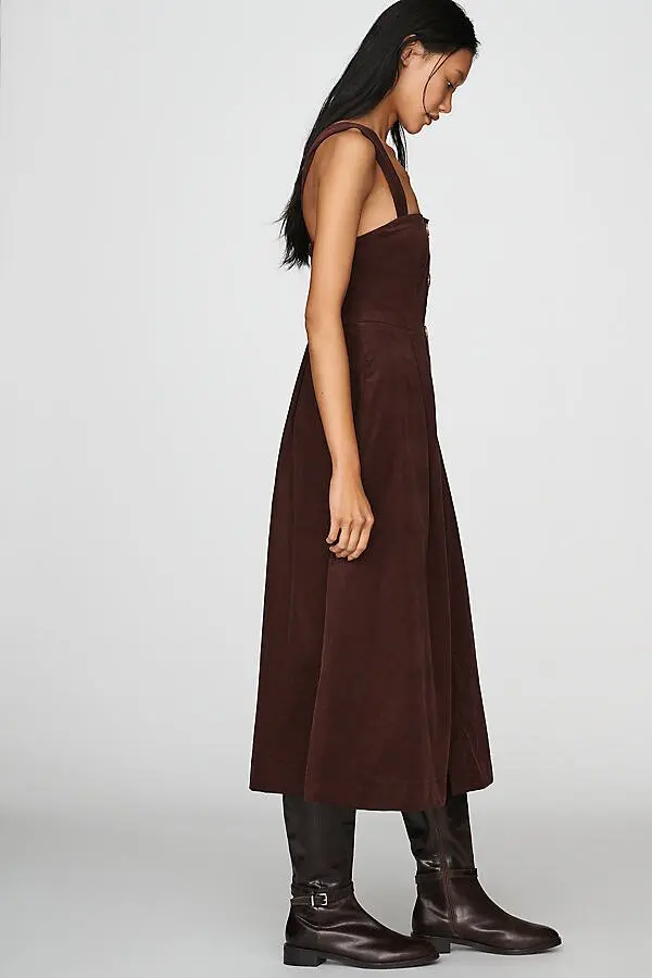 Maeve 100% Cotton Corduroy Midi Dress
