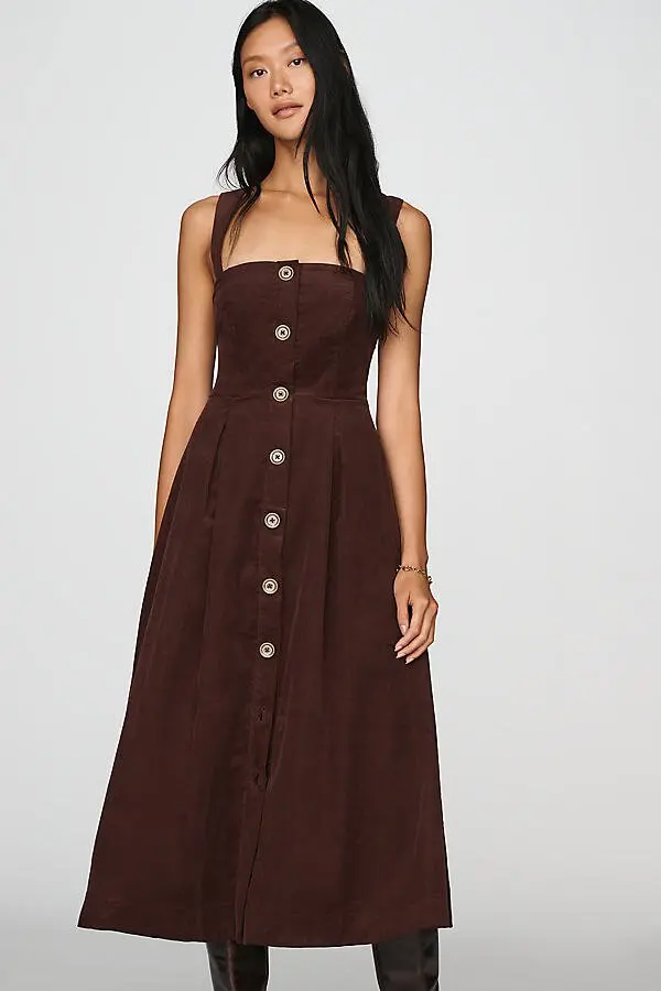 Maeve Cotton Corduroy Midi Dress