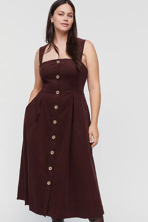Maeve Cotton Corduroy Midi Dress