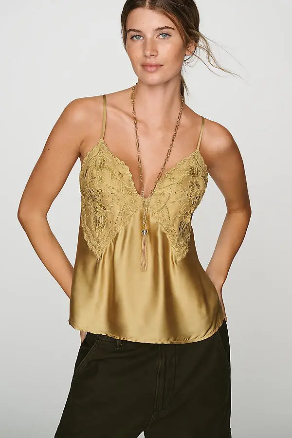 LYREBIRD Embroidered Camisole - Gold