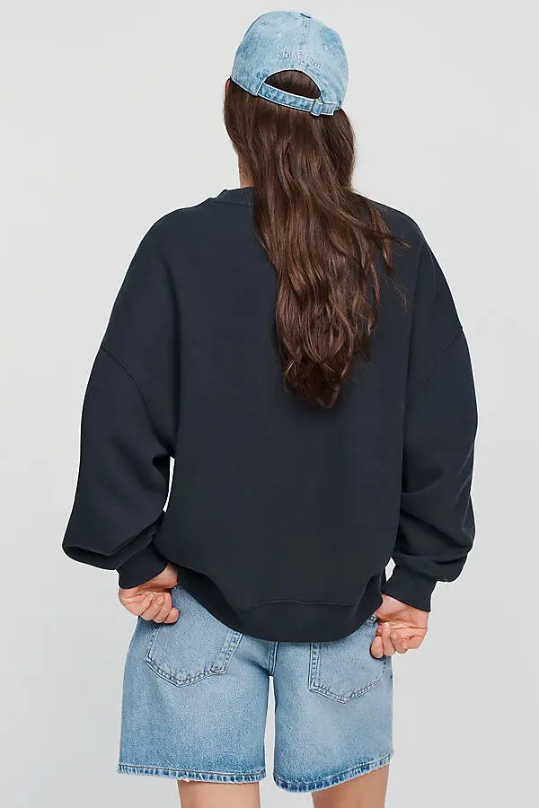 ANINE BING Miles 100% Cotton Collegiate Sweatshirt