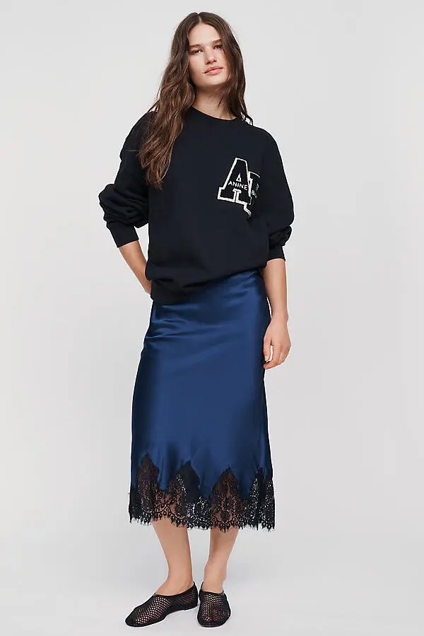 ANINE BING Miles 100% Cotton Overd Sweatshirt