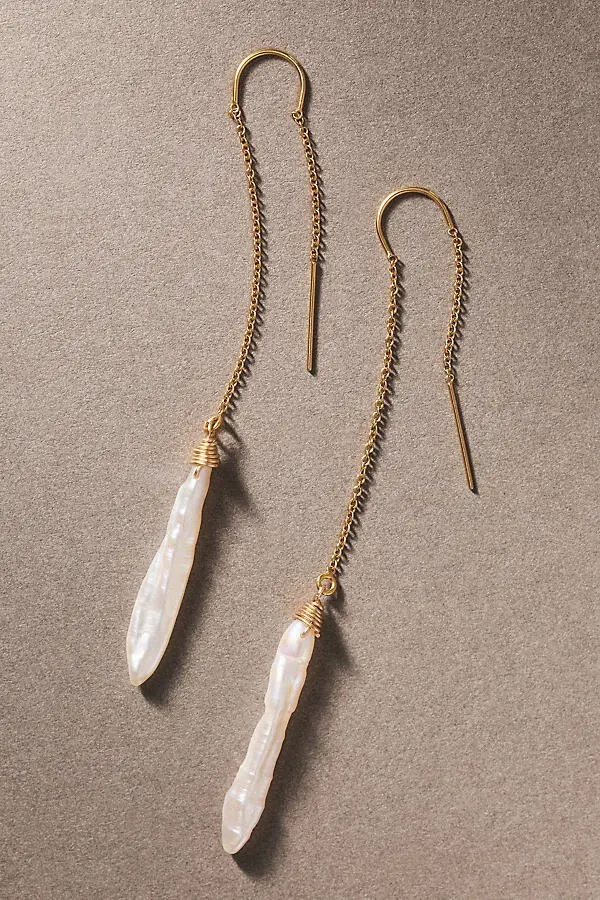 ADORN PILI Rae And Pearl Threader Earrgs