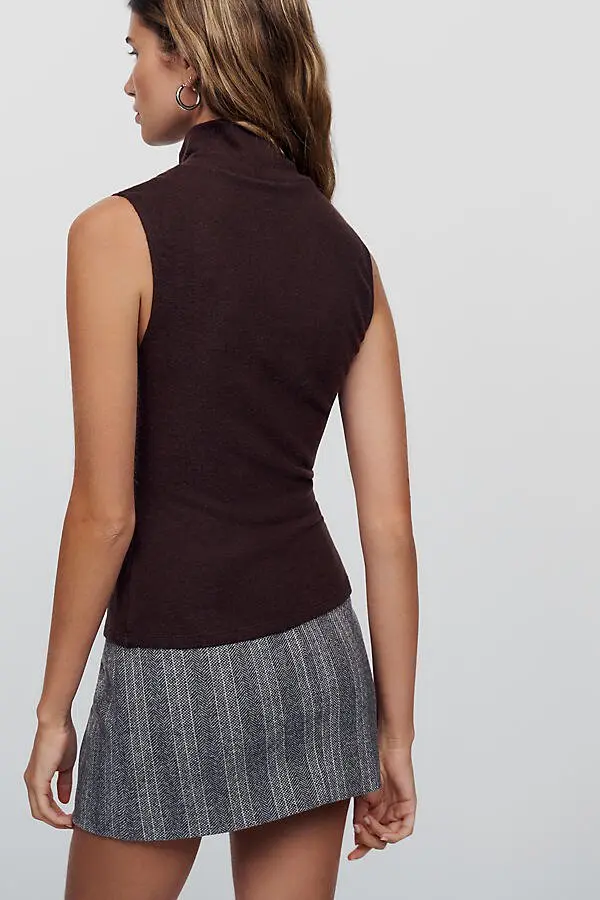 REFORMATION Colbie Knit Turtle-neck Tank Top