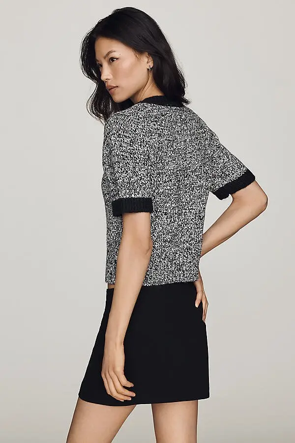 Design History Marled Knit Short-sleeve Pullover
