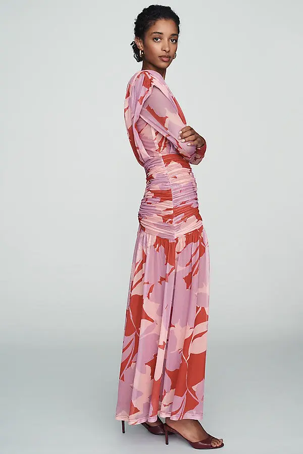 HUTCH Tyra Long-sleeve Midi Dress