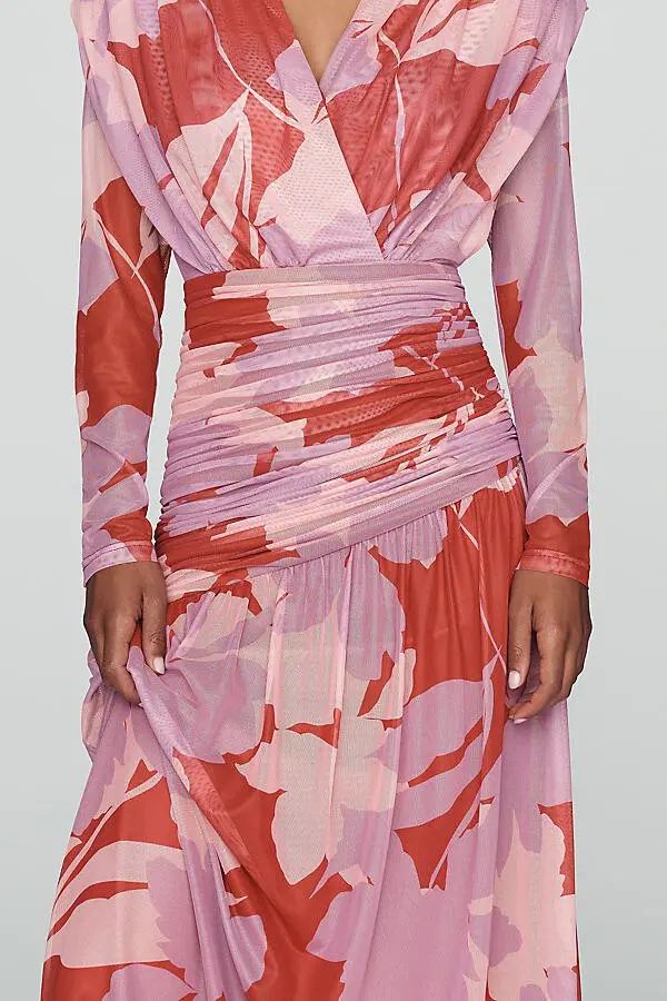 HUTCH Tyra Long-sleeve Midi Dress