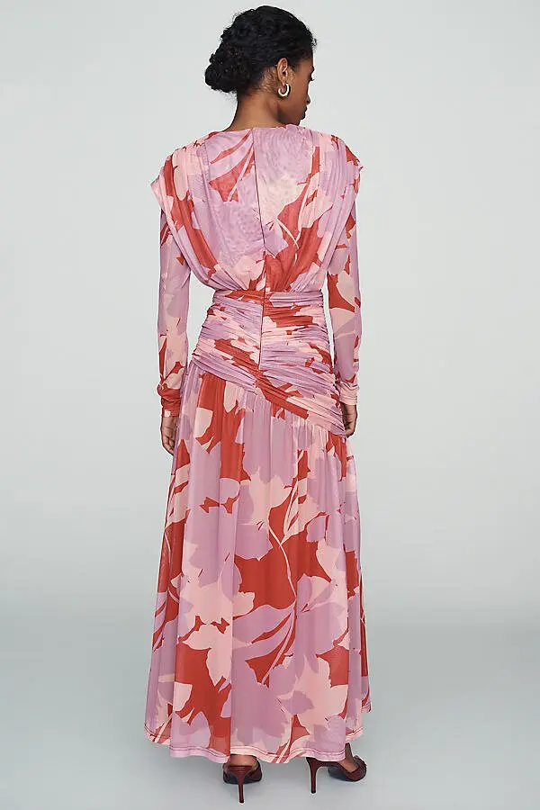 HUTCH Tyra Long-sleeve Midi Dress