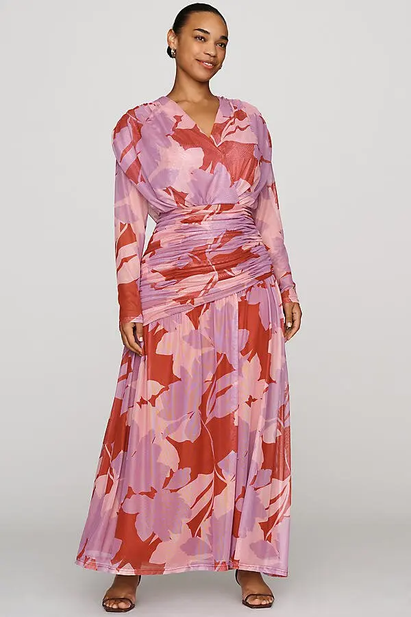 HUTCH Tyra Long-sleeve Midi Dress