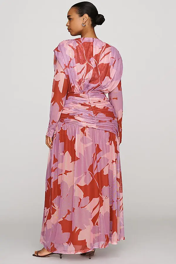 HUTCH Tyra Long-sleeve Midi Dress