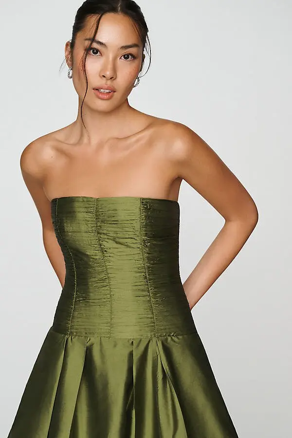 Bhldn Drop-waist Sat Midi Dress