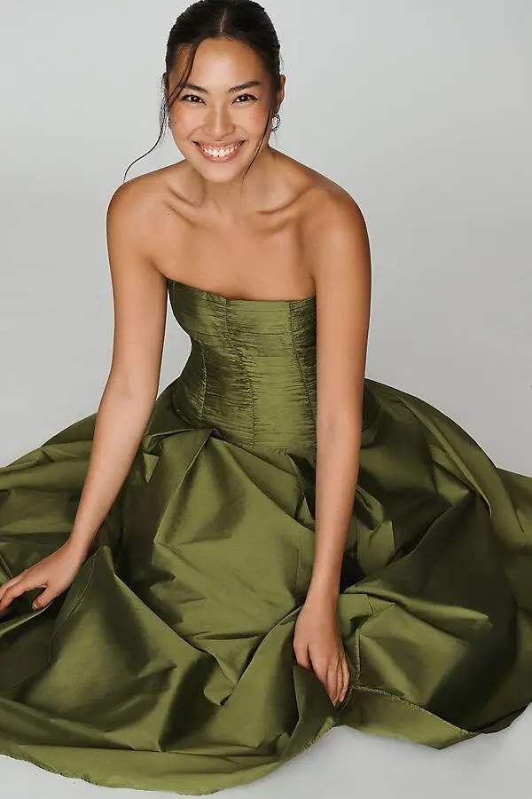 Bhldn Drop-waist Sat Midi Dress