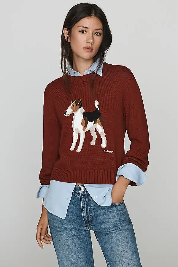 Barbour Joyce 100% Cotton Sweater - Pomegranate