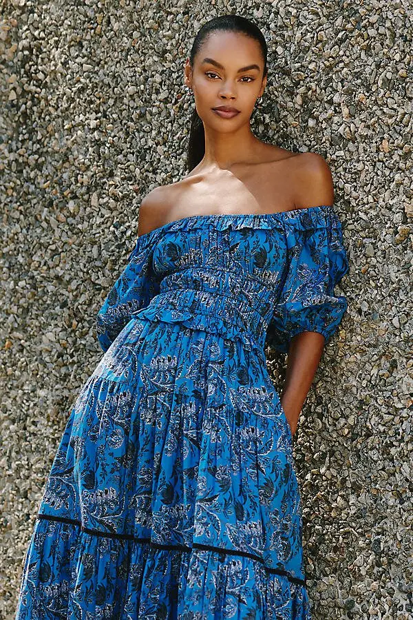 RO'S GARDEN Percy 100% Cotton Midi Dress