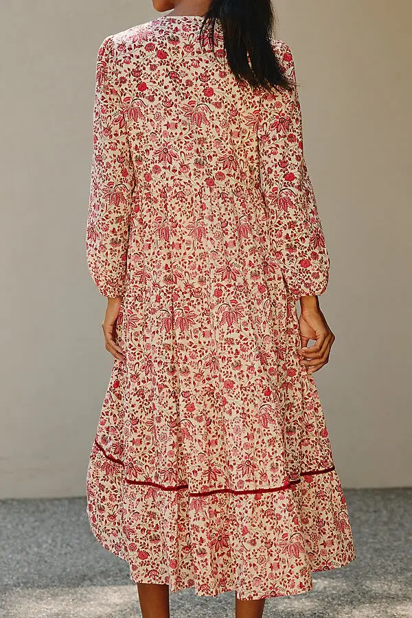RO'S GARDEN Daphne 100% Cotton Midi Dress
