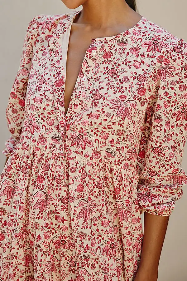 RO'S GARDEN Daphne 100% Cotton Midi Dress