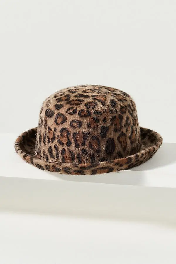 WYETH Wool Pillbox Hat - Leopard