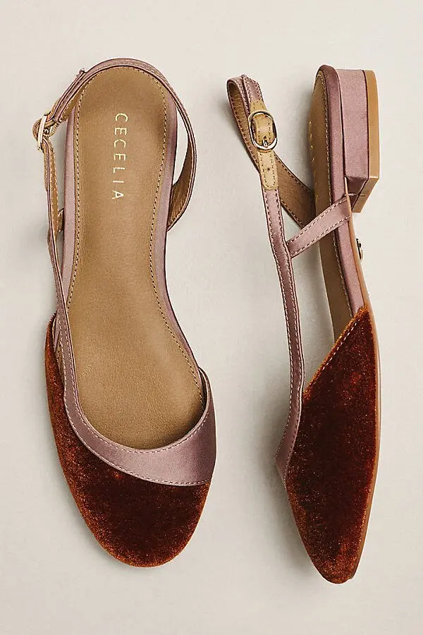 CECILIA NEW YORK Heidi Slgback Flats - Brown