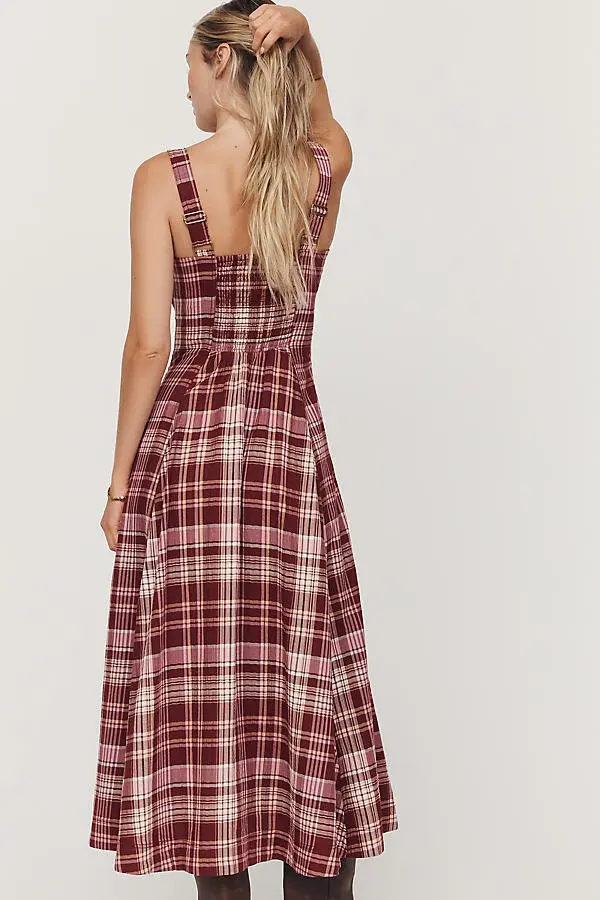 PILCRO Square-neck Midi Dress