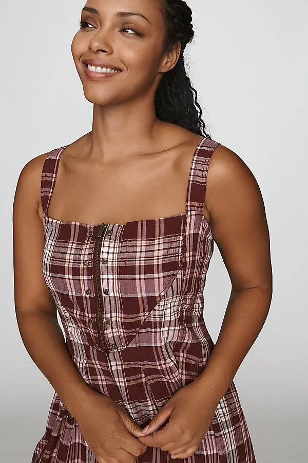 PILCRO Square-neck Midi Dress