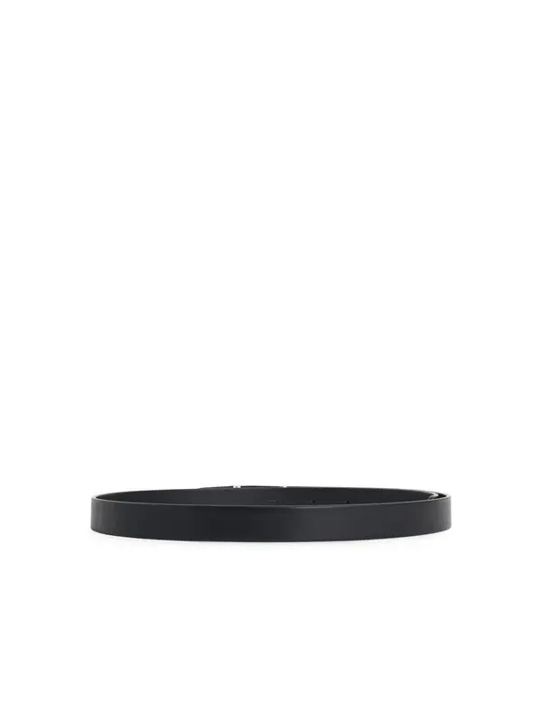 DIESEL® B-d Logo 2.0 Leather Belt - Black